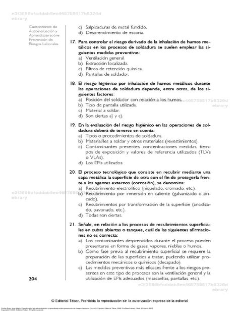 PDF Cuestionarios De Autoevaluaci N Y Aprendizaje Sobre Prevenci N De