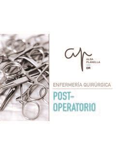 ENFERMERÍA QUIRÚRGICA POST OPERATORIO enfermer 205 a quir 218 rgica