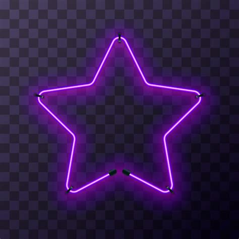 Moldura De N On Roxo Brilhante Em Forma De Estrela Em Fundo