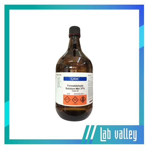Formaldehyde solution 37 AR grade 2 5 ลตร ขวด ยหอ Qrec