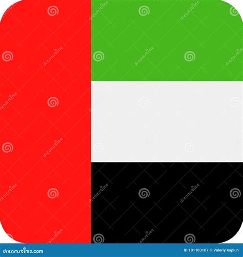 Icono Plano Del Cuadrado Del Vector De La Bandera De United Arab
