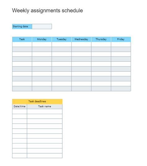 Plantilla De Horario Semanal Pdf