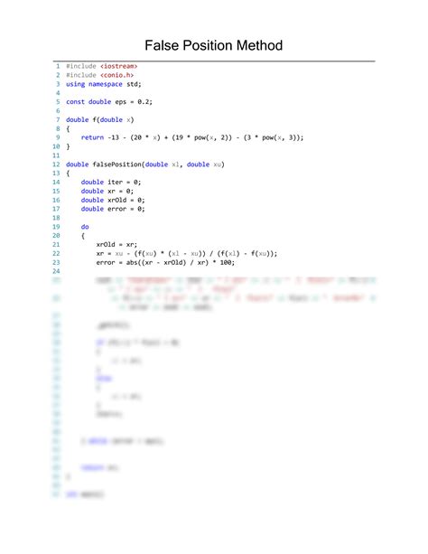 solution codes solved examples bisection method andfalse position method and simple fixed point