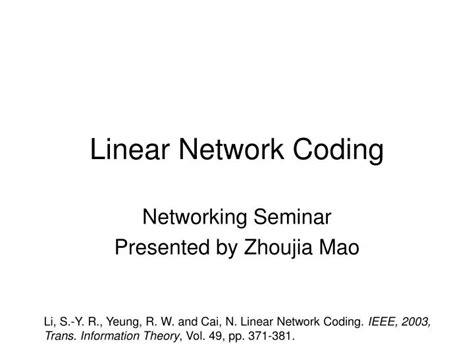 ppt linear network coding powerpoint presentation free download id 6784682