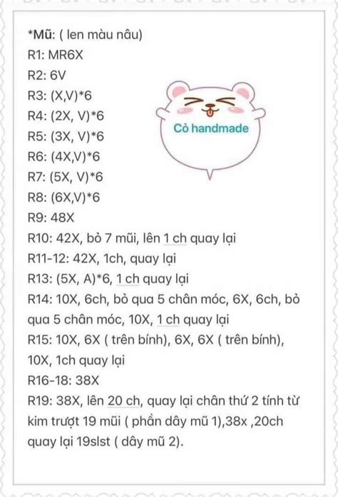 chart móc len mèo đội mũ size to