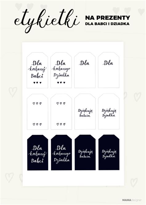Darmowe Etykietki Do Prezent W Na Dzie Babci I Dziadka Mamadesigner Pl
