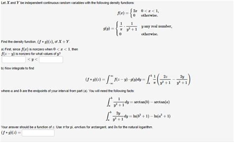 solved let x and y be independent continuous random