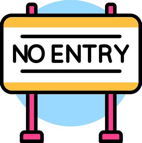 Vector Illustration Of No Entry Sign Board Icon 24365436 Vector Art At