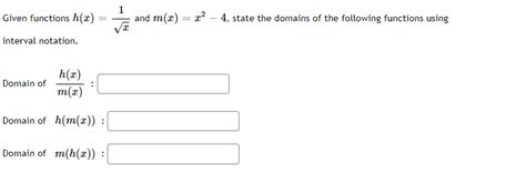 solved given functions h x x1 and m x x2−4 state the