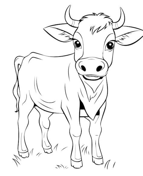 Page De Coloriage De Vaches Pour Enfants Vecteur Premium