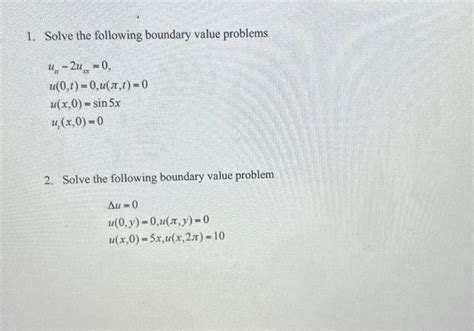 solved 1 solve the following boundary value problems