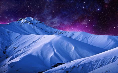 Snow Mountains Night K Wallpapers K Hd Snow Mountains Night K