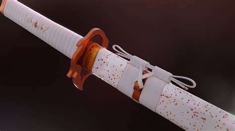 Kyojuro Rengoku Katana Kimetsu No Yaiba Fanart Free 3D Model CGTrader