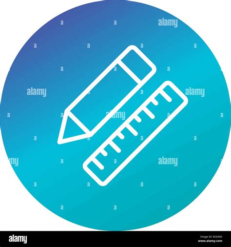 Vector icono de lápiz y regla Imagen Vector de stock Alamy