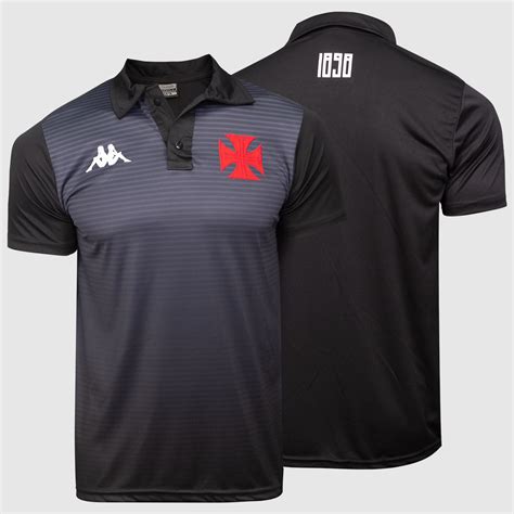 Camisa Polo Vasco Supporter 1898 Kappa Masculina Preta