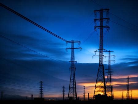 The Sun Is Setting Behind Some Power Lines Image Design ID 0000349255