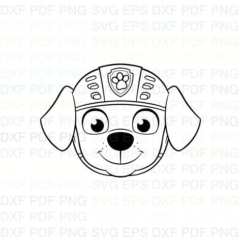 Zuma Face Paw Patrol Outline Svg Dxf Eps Pdf Png Cricut Etsy
