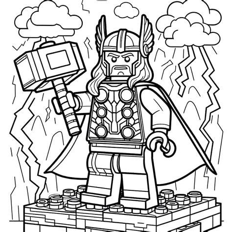 Dibujos de Lego Thor Para Niños de 6 Año para Colorear para Colorear