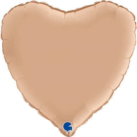 Balon Foliowy Satynowe beżowe serce 46 cm Grabo Okazje