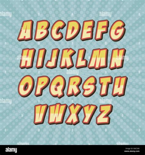 Comic Font Alphabet Pop Art Stock Vector Image Art Alamy