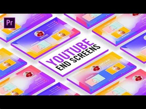 Premiere Pro Template Glassmorphism End Screens YouTube