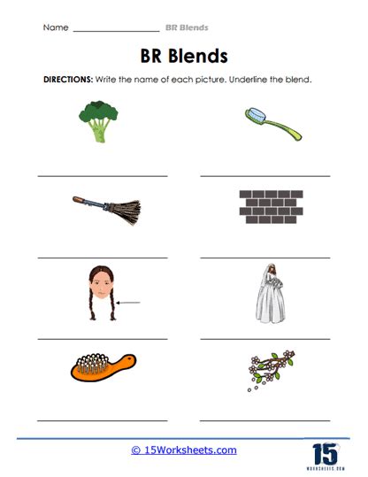 BR Blends Worksheets 15 Worksheets