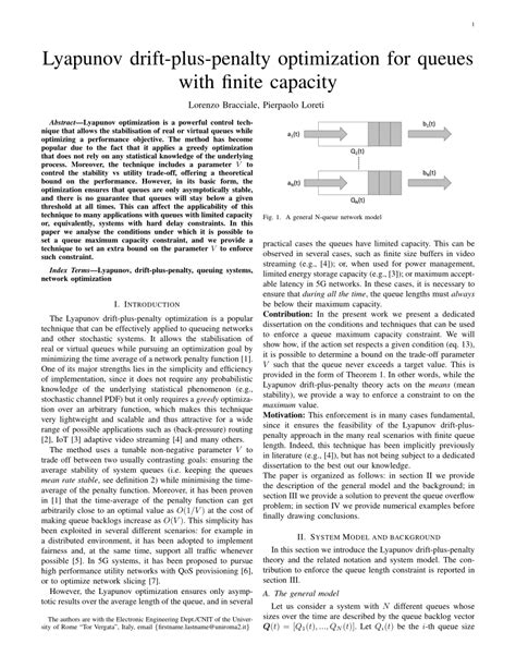 pdf lyapunov drift plus penalty optimization for queues with finite capacity