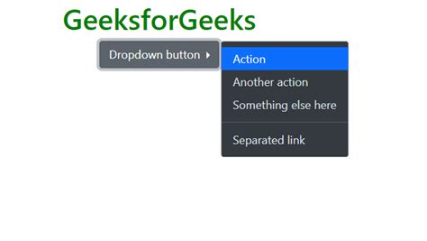 Bootstrap 5 Dropdowns Usage GeeksforGeeks