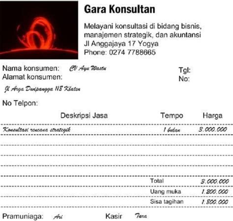 Contoh Invoice Atau Faktur Pembayaran Barang Dan Jasa