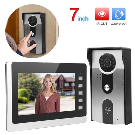 LIU 7542150586360 visiophone interphone vidéo Sonnette vidéo LCD 7