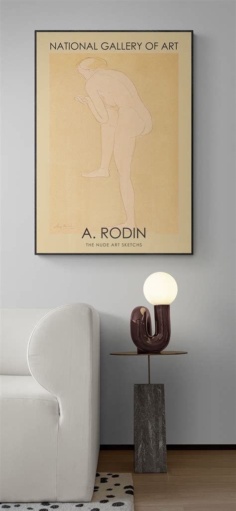 Naked Woman Bending Over Vintage Nude Illustration Auguste Rodin Nude