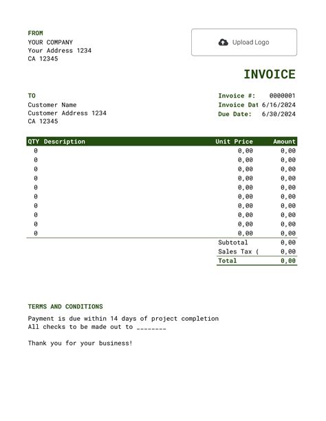 Free Google Sheets Invoice Template Docelf