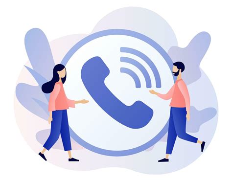 Phone Call Big Accept Button Tiny People Receive Incoming Call