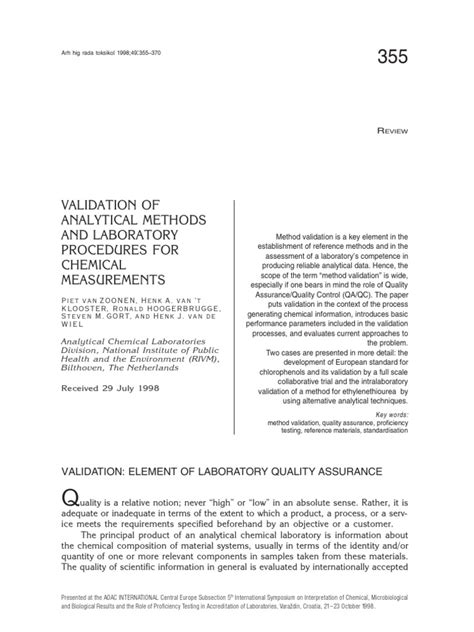 method validation pdf detection limit verification and validation