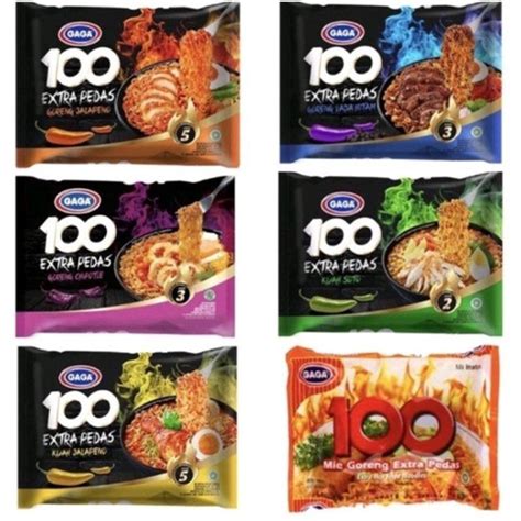 Jual Mie Gaga 100 Extra Pedas Goreng Kuah Jalapeno Soto Lada Hitam