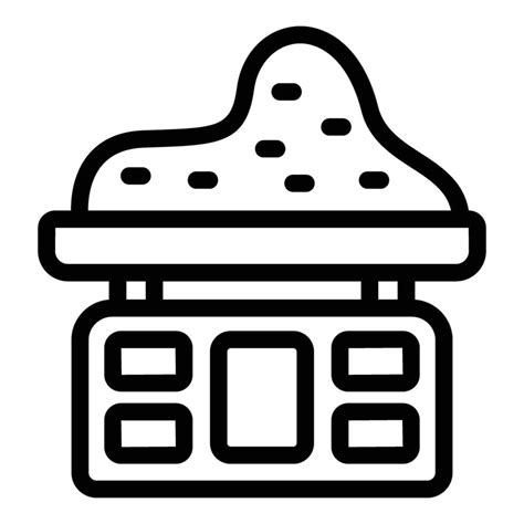 Cocina Peso Instrumento Icono Contorno Vector Tienda De Comestibles