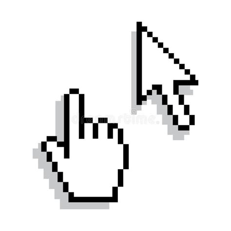 Pixel Cursors Hand And Arrow Stock Vector Illustration Of Link