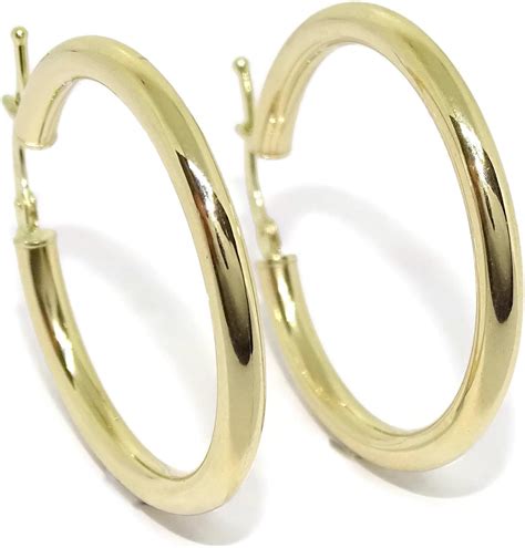 Boucles d oreilles créoles en or jaune 18 carats avec tube rond de 3 mm