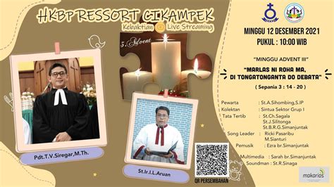 Hkbp Cikampek Ibadah Minggu Advent Iii Youtube