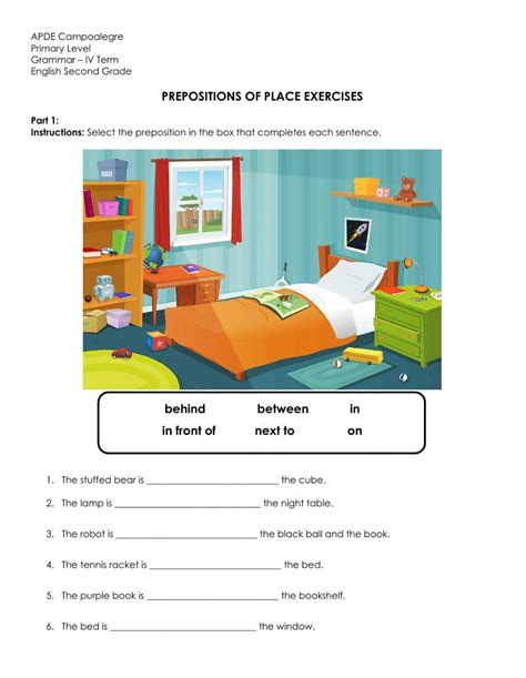 Prepositions Exercises Worksheet