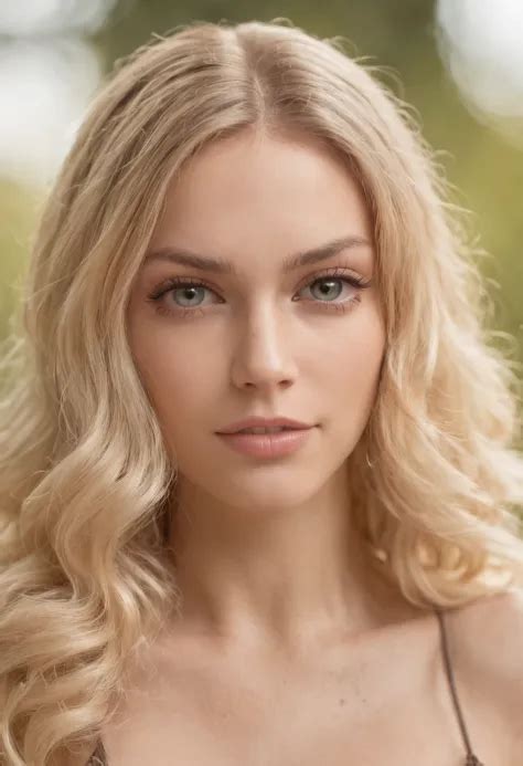A Photorealistic Masterpice Huge Blonde Breasts Naked Woman On A Couch