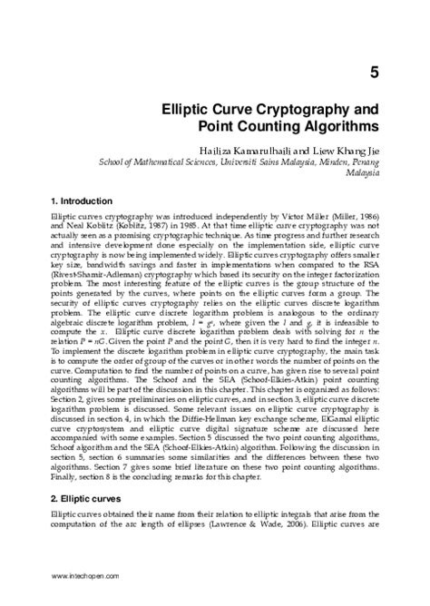pdf 5 elliptic curve cryptography and point counting algorithms aditya sirvya