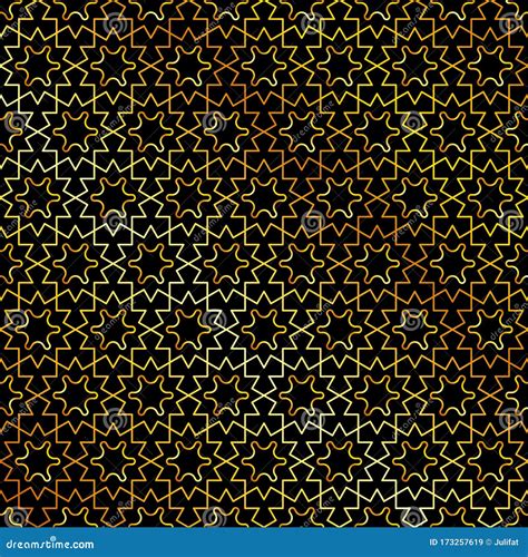 Golden Art Deco Seamless Pattern Luxury Decorative Geometrical