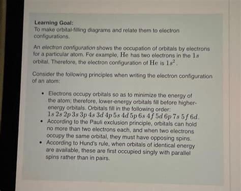 Solved Learning Goal To Make Orbital Filling Diagrams And Chegg