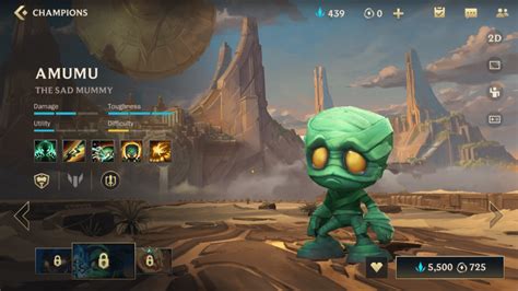 Amumu Champion League Of Legends Wild Rift Interface In Game
