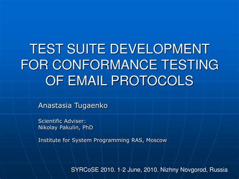 ppt test suite development for conformance testing of email protocols powerpoint presentation