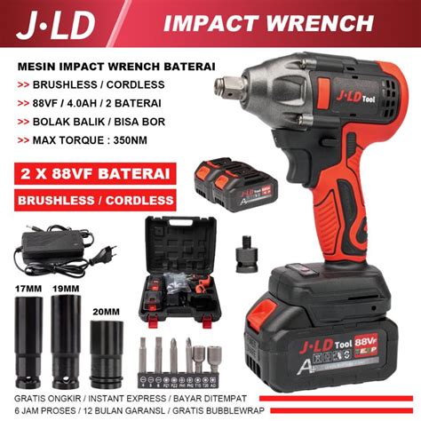 Jual Jld Tools Buka Baut Cordless Impact Wrench Brushless V Baterai