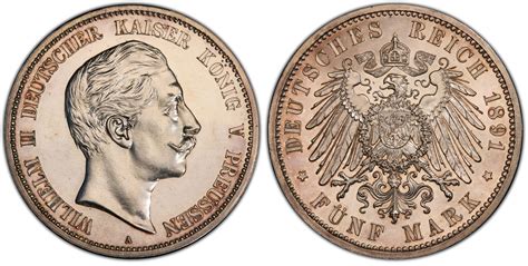 Preußen 5 Mark 1891 A Wilhelm II 1888 1918 sehr selten in dieser