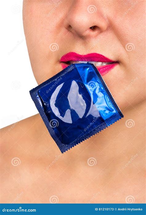 Woman Holding Condom In Teeth Stock Image Image Of Woman Teeth 81210173