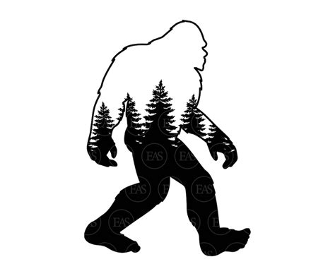 Bigfoot Svg Forest Svg Big Foot Print Svg Yeti Svg Sasquatch Svg